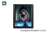 China Plastic PET 3d Printing Lenticular Pictures With Wood Frame For Home Decoration for sale