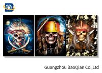 China Amazing Skull 3d Picture With Black Frame , Depth 3d Stereograph Printing for sale