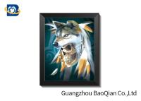 China Wall Art Framed Lenticular Poster 3D , Wolf Animal Image Flip Effect PVC / MDP Frame for sale