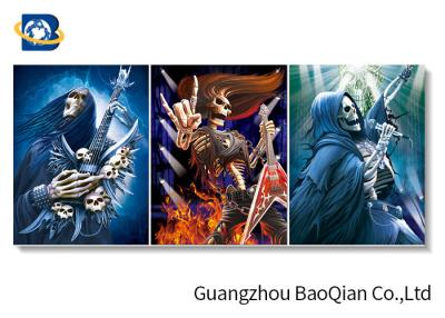 China Amazing Skull 3d Picture With Black Frame , Depth 3d Stereograph Printing for sale