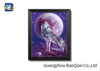 China Wolves / Horse 3d Lenticular Picture With Frame For Indoor / Restaurant Wall Decoration Art for sale