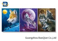 China Wolves / Horse 3d Lenticular Picture With Frame For Indoor / Restaurant Wall Decoration Art for sale