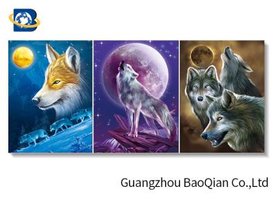 China Wolves / Horse 3d Lenticular Picture With Frame For Indoor / Restaurant Wall Decoration Art for sale
