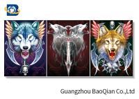 China Wall Art Framed Lenticular Poster 3D , Wolf Animal Image Flip Effect PVC / MDP Frame for sale