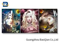 China Custom Lenticular 3d Flip Picture Of Pretty Girl And Animal For Home Decoration for sale