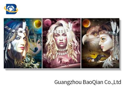 China Custom Lenticular 3d Flip Picture Of Pretty Girl And Animal For Home Decoration for sale