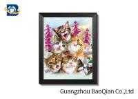 China Home / Hotel Wall Photo 3D Effect Printing Lovely Cat / Dog Stereograph for sale