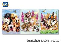 China Home / Hotel Wall Photo 3D Effect Printing Lovely Cat / Dog Stereograph for sale