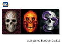 China Stereograph Printing Lenticular Flip Creative Amazing Skull Decorative Waterproof Wallpaper for sale