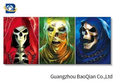 China Stereograph Printing Lenticular Flip Creative Amazing Skull Decorative Waterproof Wallpaper for sale