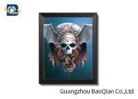 China Lenticular 3d Stereograph Printing With Scary Skull , 3d Home Decor Wallpaper for sale