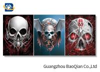 China Lenticular 3d Stereograph Printing With Scary Skull , 3d Home Decor Wallpaper for sale