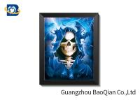 China Lenticular 3d Stereograph Printing With Scary Skull , 3d Home Decor Wallpaper for sale