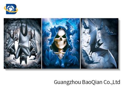 China Lenticular 3d Stereograph Printing With Scary Skull , 3d Home Decor Wallpaper for sale