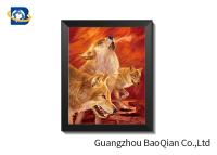 China Angry Wolf Stock 3D Picture Lenticular Flip 0.6MM Thickness With Black MDP Frame for sale