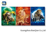 China Angry Wolf Stock 3D Picture Lenticular Flip 0.6MM Thickness With Black MDP Frame for sale