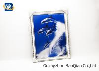 China High Definition 3D Lenticular Dolphin Pictures With White PS Frame / Logo for sale