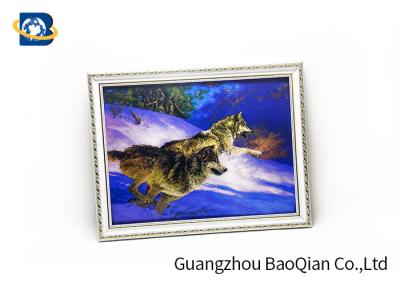 China Flip Image 3D Wolf Picture , Dolphin 3D Animal Pictures Wall Decoration Art for sale