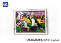 China Dog Animal 3D Lenticular Pictures PVC / MDP Frame Decoration Of Free Sample for sale