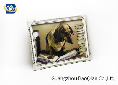 China Dog Animal 3D Lenticular Pictures PVC / MDP Frame Decoration Of Free Sample for sale