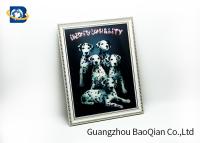 China Dog Animal 3D Lenticular Pictures PVC / MDP Frame Decoration Of Free Sample for sale