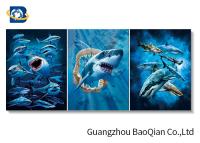 China Shark Ocean Animal Flipped Poster , 3D Changing Pictures Flipped Indoor Decor Art for sale