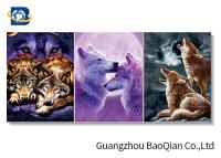 China Wolf 3D Animals Images , 3D Animated Pictures Stereograph Printing PVC/MDP Frame for sale