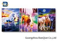 China 3D Wallpaper Lenticular Flip Animal Bird / Horse Picture 4 Colour 3D UV Printing for sale