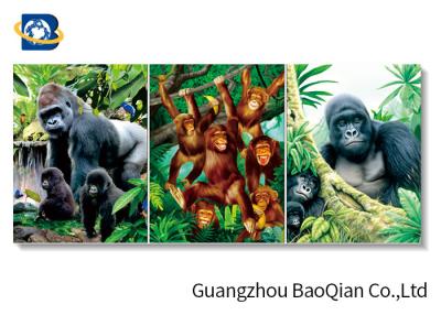 China High Definition 3D Animation Picture Chimpanzee Pattern Flipped Wall Decorative Photos for sale
