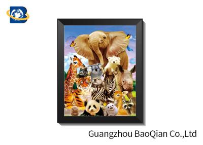 China Customized Christmas 3D Lenticular Pictures / Flip Effect Printed 3D Animals Photos for sale