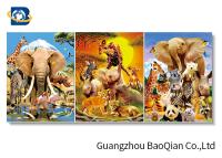 China Black Frame Lenticular Flip 3D Pringting Dinosaur / Elephent Image No Harm Material for sale