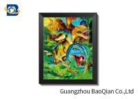China Black Frame Lenticular Flip 3D Pringting Dinosaur / Elephent Image No Harm Material for sale