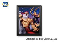 China Unique Designer Christmas Father 3d Picture , 30x40cm 3d Stock Wallpaper With Black Frame for sale