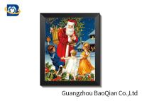 China Unique Designer Christmas Father 3d Picture , 30x40cm 3d Stock Wallpaper With Black Frame for sale