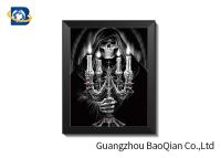 China Framed 3d Pictures Of Skull , Stock 3d Wall Poster With Black Frame for sale
