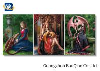 China Beauiful Girl And Beast Wall Decoration With Black Frame , 3d Flip Picture for sale