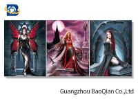 China Beauiful Girl And Beast Wall Decoration With Black Frame , 3d Flip Picture for sale