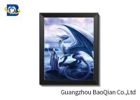 China Beautiful Wall Hanging Picture Of Beautiful Girl And Animal With Frame 30x40cm Size for sale