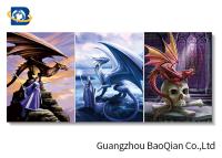 China Beautiful Wall Hanging Picture Of Beautiful Girl And Animal With Frame 30x40cm Size for sale