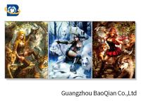 China 3d Flip Effect Picture With Frame Wall Hanging Flip , 3d Pretty Girl And Animal Flip Image for sale