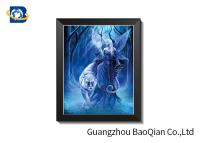 China 3d Flip Effect Picture With Frame Wall Hanging Flip , 3d Pretty Girl And Animal Flip Image for sale