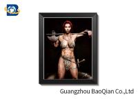 China Unique 3d Gift Lenticular 3d Framed Picture With Animal /  Beautiful Girl for sale