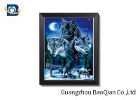 China Framed Lenticular Flip 3D Painting Wall Decoration Wolf Pattern 0.6MM Thickness for sale