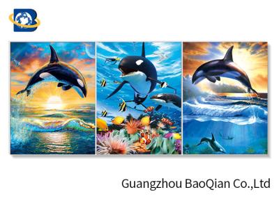 China 3D Wall Poster Lenticular Flip Animal Jumping Dolphins Photo / Picture Framed for sale