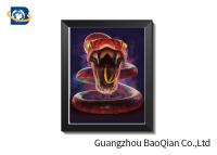 China Wall Decorative Framed 3d Picture Of  Ocean Animal / Snake , Moving Flipped Photo for sale