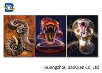 China Wall Decorative Framed 3d Picture Of  Ocean Animal / Snake , Moving Flipped Photo for sale