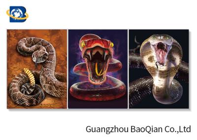 China Wall Decorative Framed 3d Picture Of  Ocean Animal / Snake , Moving Flipped Photo for sale