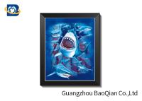 China Custom Lenticular Flip 3D Picture Framed Ocean / Wild Animal Image Indoor Decor for sale