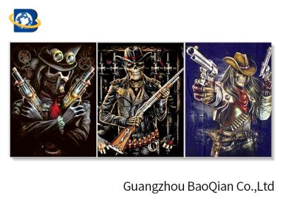China Flipped Customized 3D Framed Picture Of Animation Cool Skeleton For Indoor Decoration for sale