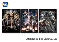 China PET / PP 3D Lenticular Pictures , 3D Printing Service Atrocious Ghost Skull Wall Paper for sale